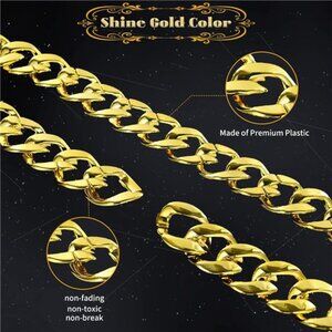 Other | Big Gold Chain Necklace Fake Gold Chain Costume Hip Hop Rapper ...